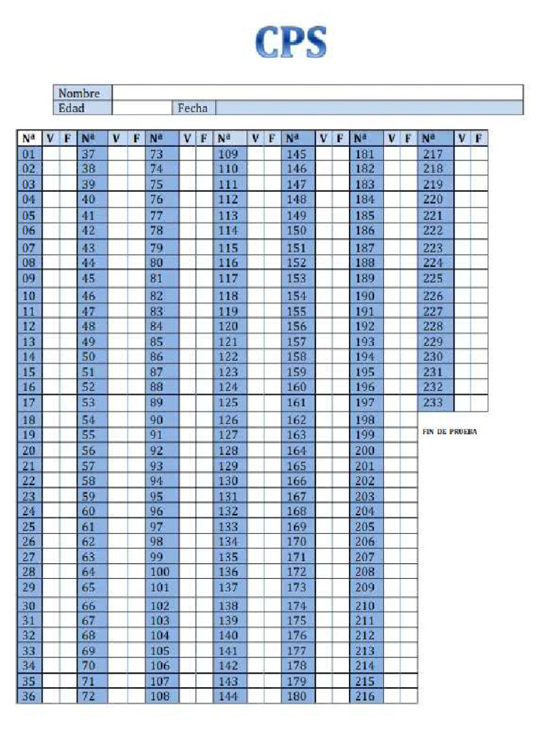Hoja de Respuestas Cps | PDF