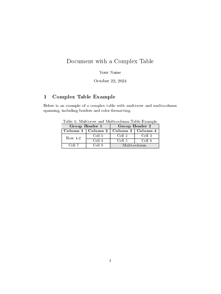 Complex Table Formatting Guide | PDF