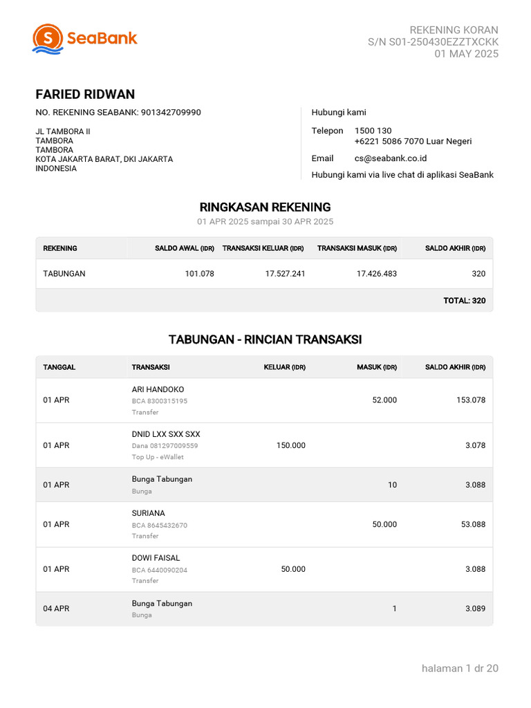 Seabank Statement 20250627 | PDF