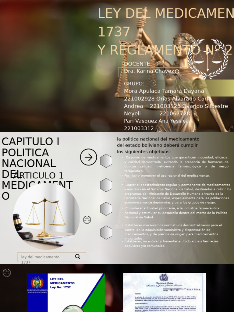 Ley 1737 del Medicamento en Bolivia | PDF | Farmacia | Farmacéutico