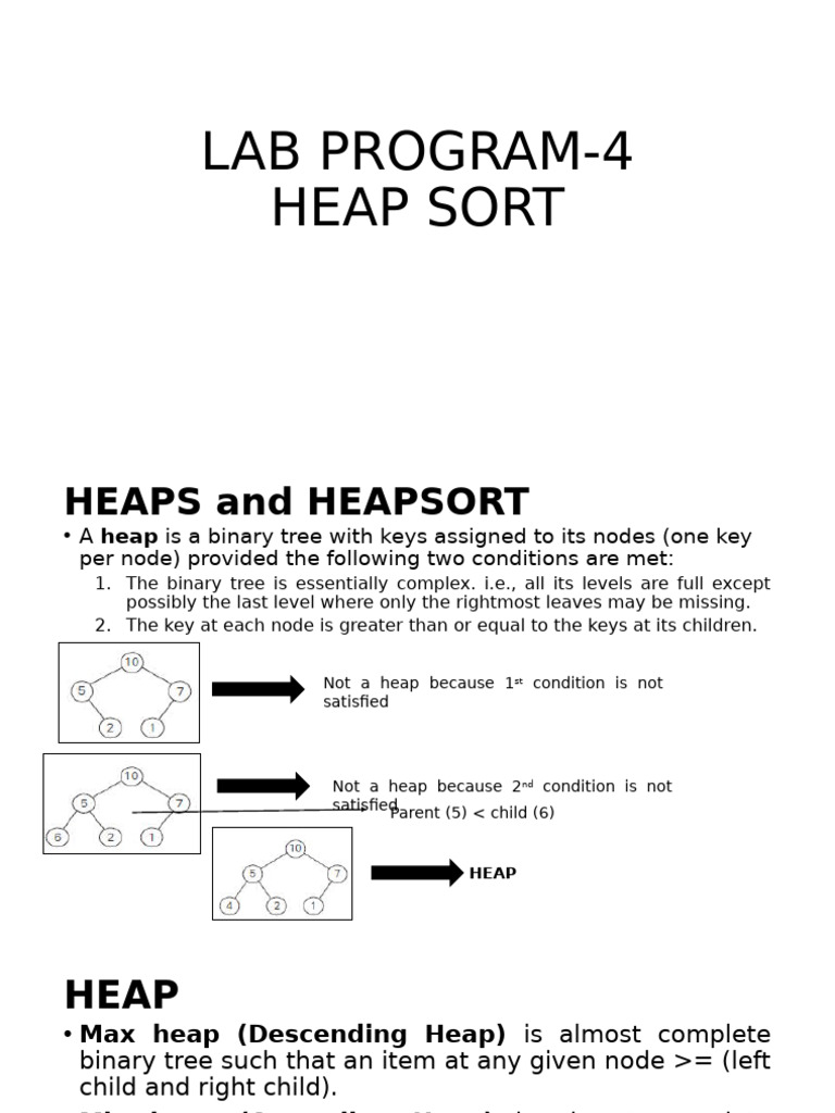 Lab Program 4 Heapsort | PDF | Algorithms | Algorithms And Data Structures