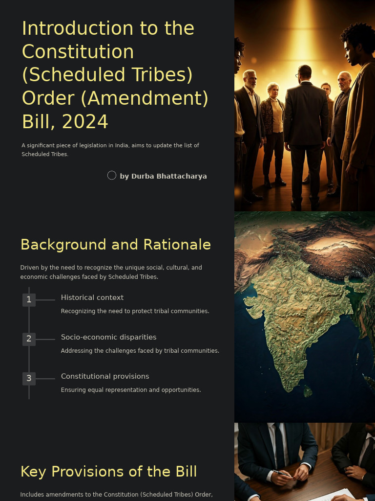 Introduction To The Constitution Scheduled Tribes Order Amendment Bill ...