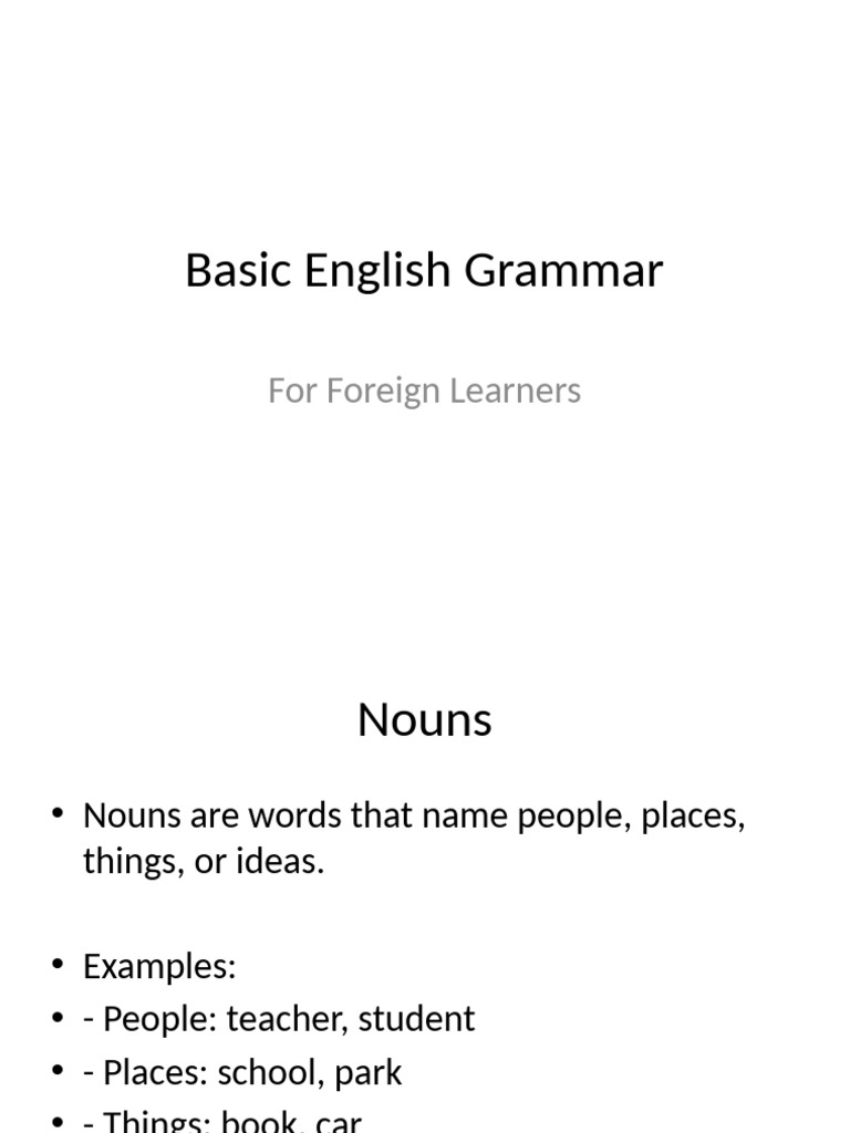 Basic English Grammar | PDF