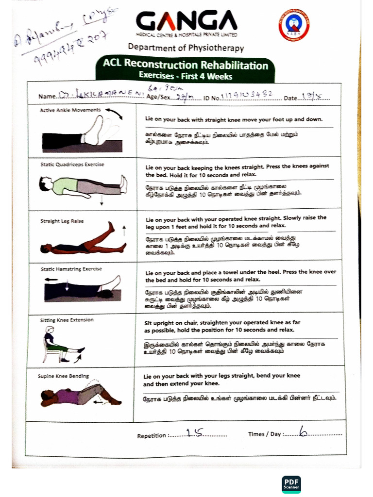 Acl Exercises | PDF