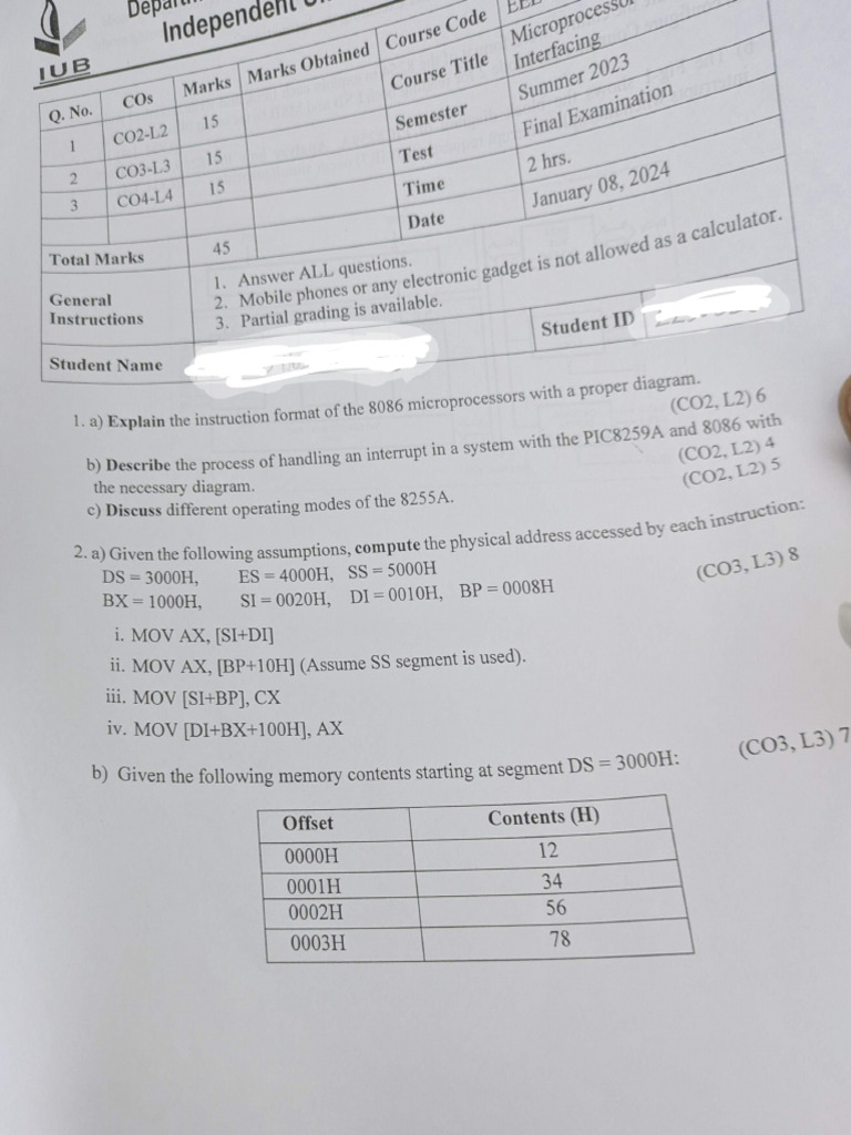 Microprocessor Final | PDF