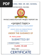 Physics Project Report For 12th | PDF | Bibliography
