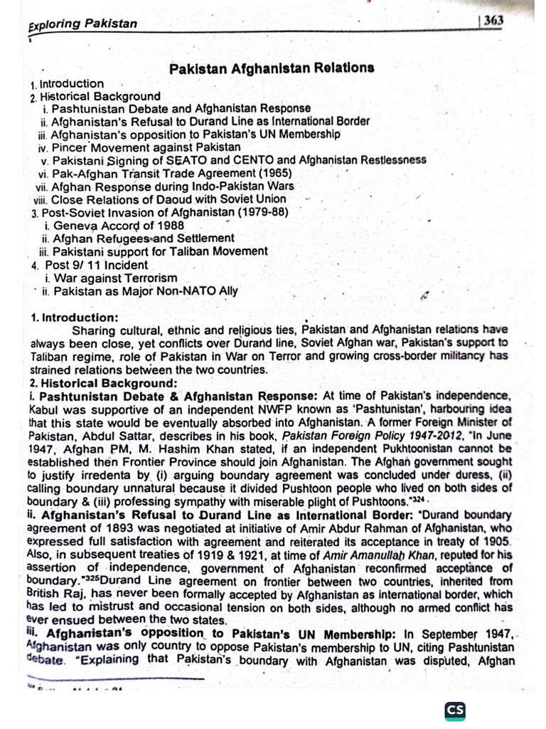 Pak Afghan Relations | PDF