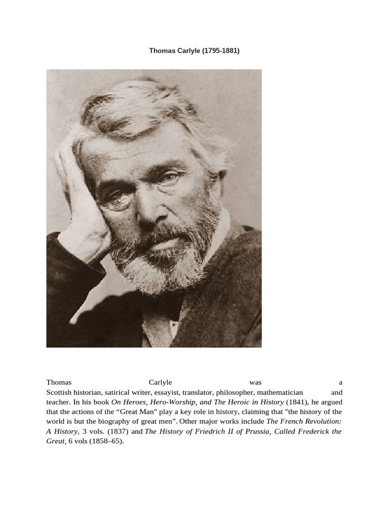 Thomas Carlyle: Life and Works Overview | PDF