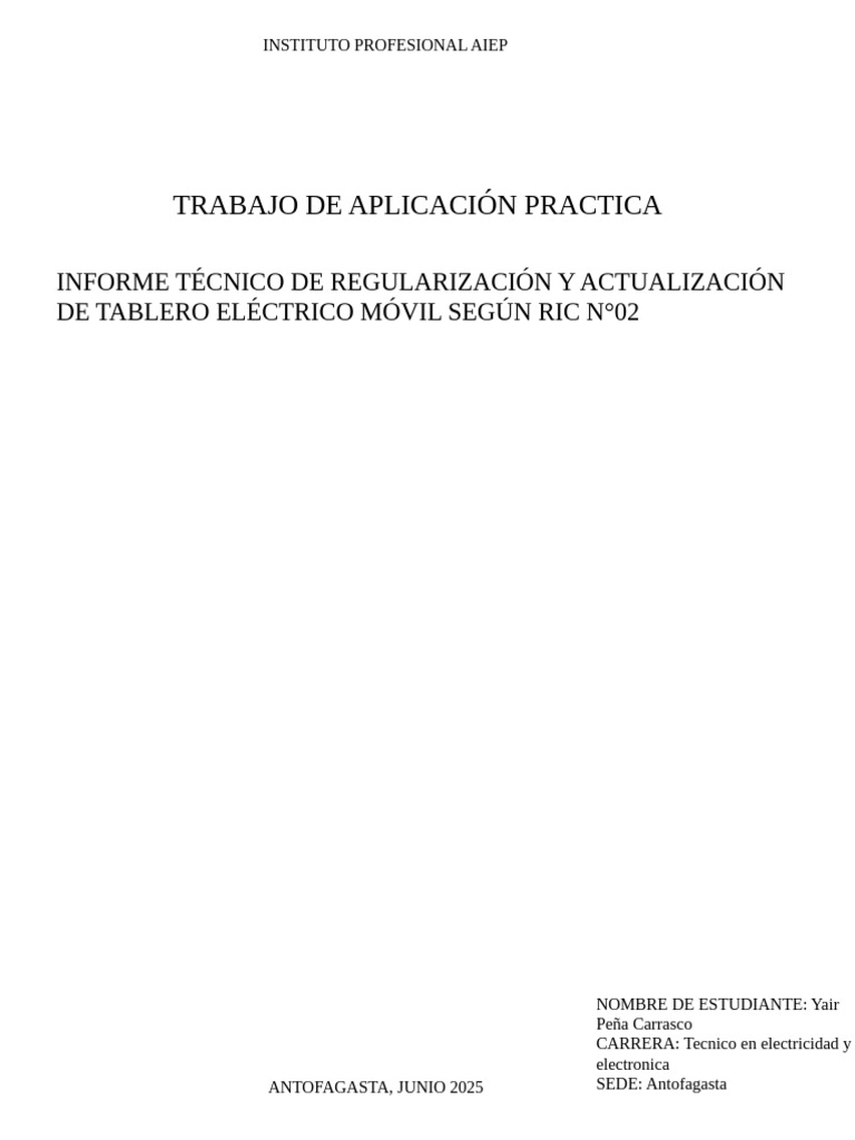 Informe Practica Final | PDF | Aislador (Electricidad) | Corriente eléctrica