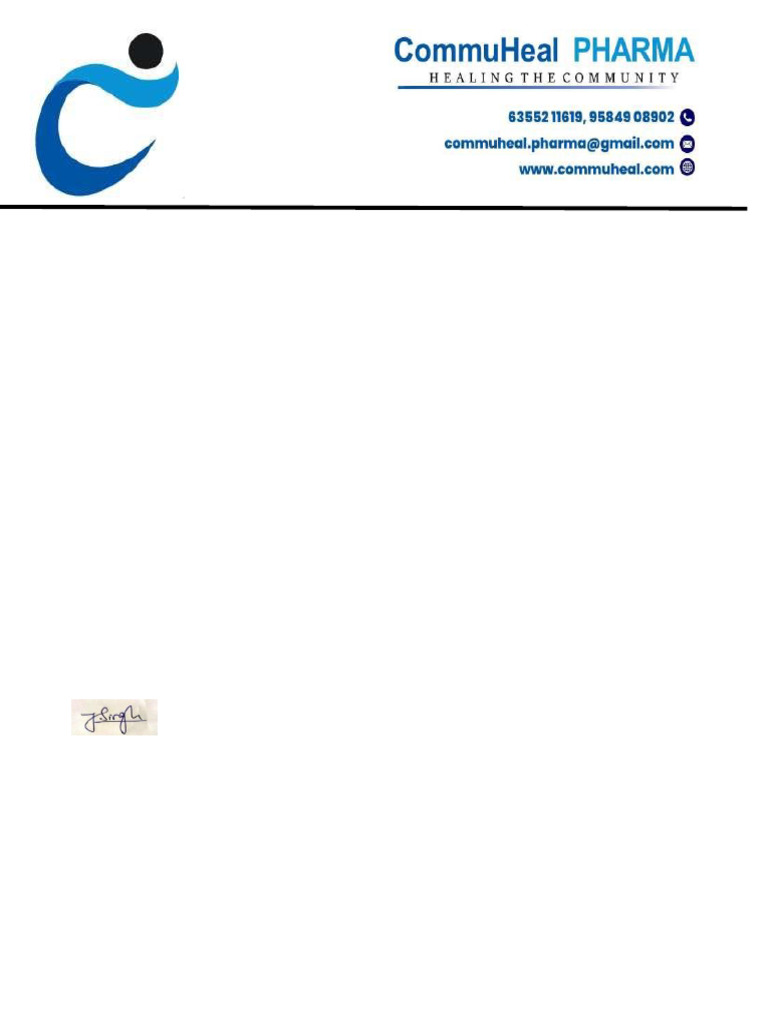 Experiance Letter - Nirmal Singh Parihar - Medical Representative | PDF