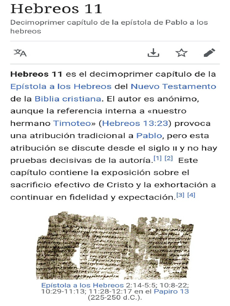 Análisis del Capítulo 11 de Hebreos | PDF