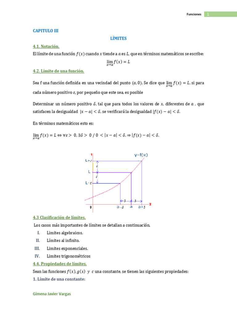 Límites de Funciones: Definición y Cálculo | PDF | Límite (Matemáticas ...