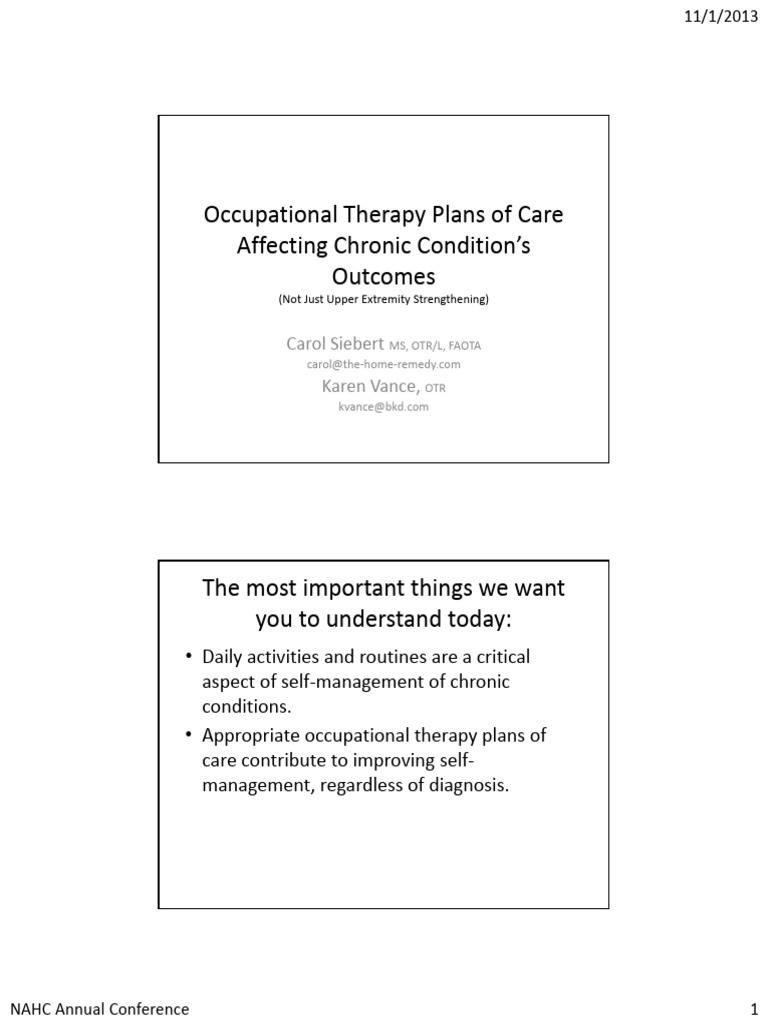 Occupational Therapy Care Plans Explained | PDF | Occupational Therapy ...
