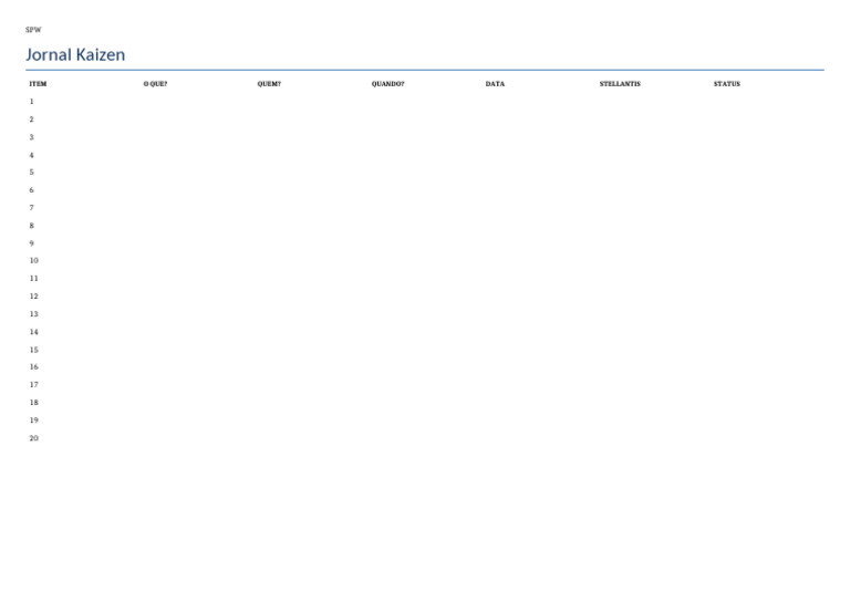 Formulário Jornal Kaizen A3 | PDF