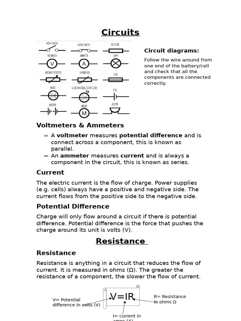 Understanding Circuits: Voltage, Current, Resistance | PDF