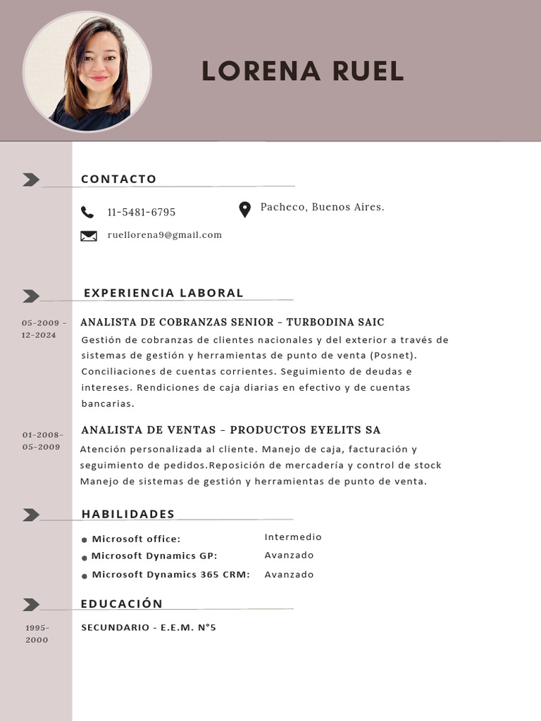 CV Lorena Ruel Cobranzas | PDF