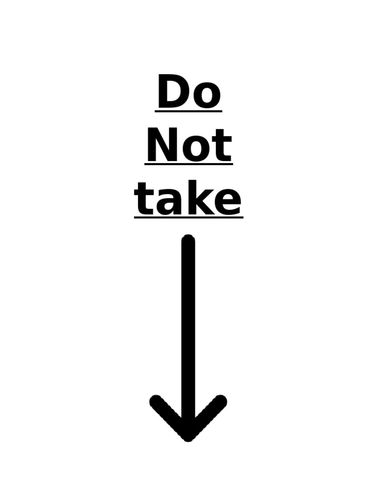 Do Not Take | PDF