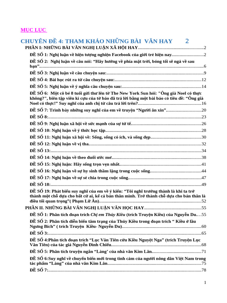 T NG H P Các Bài Văn NLXH - NLVH Hay | PDF