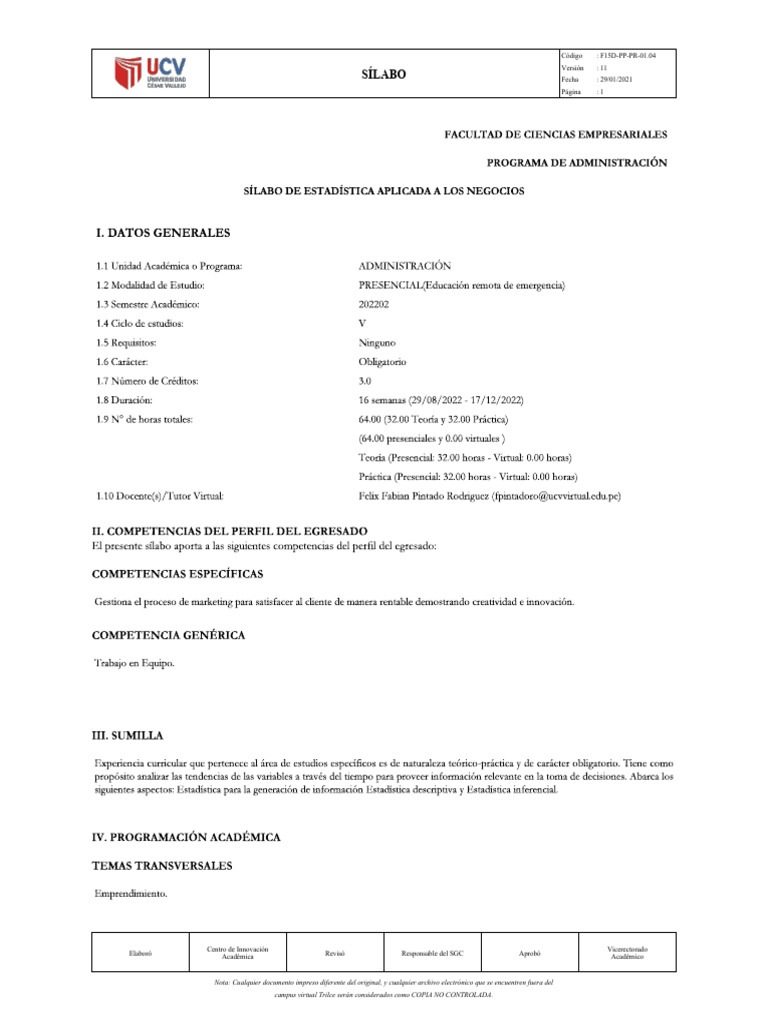 2 Sillabus Vallejo | PDF