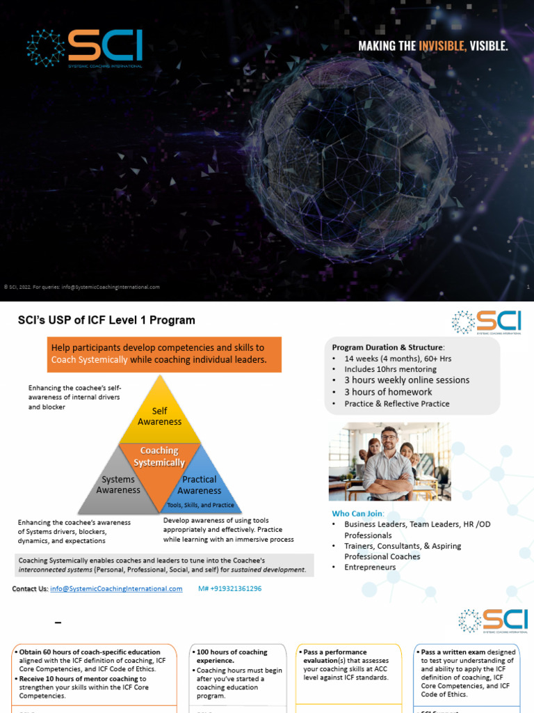 SCI - ICF L1 ACC Credential Program | PDF | Cognition