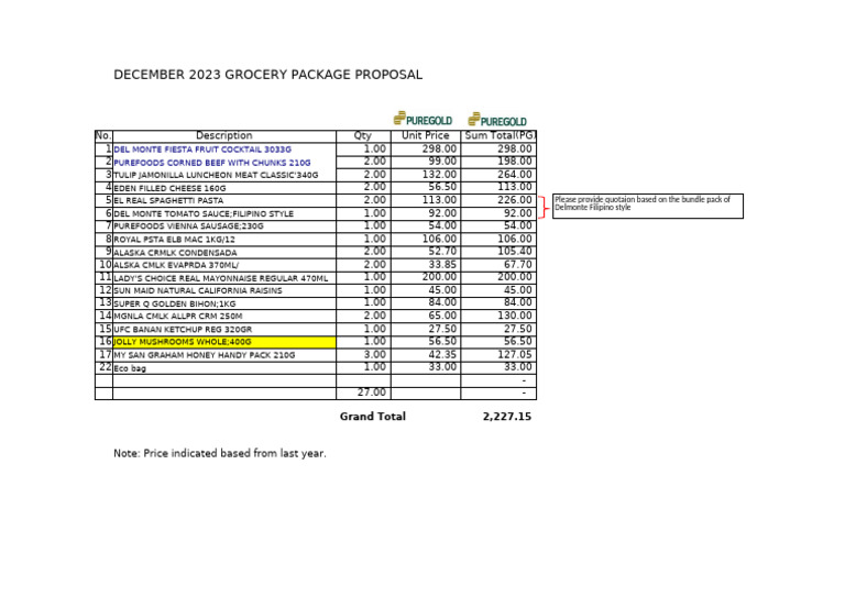 Erc Xmas Proposal - Puregold | PDF