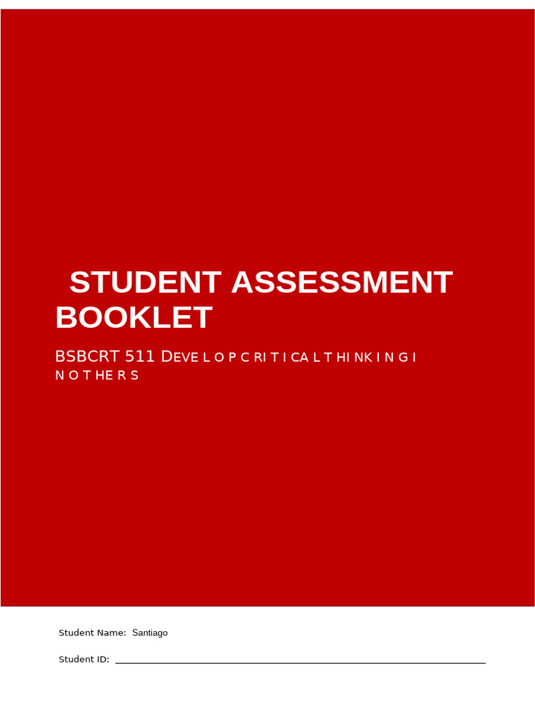 BSBCRT511 Critical Thinking Assessment Guide | PDF | Thought | Critical ...