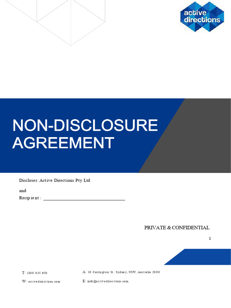 AD 2025 Non Disclosure Agreement | PDF | Private Law | Justice