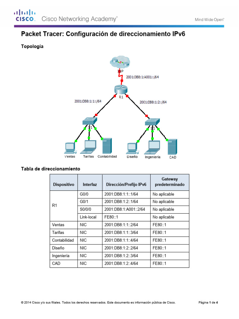 Configuración de IPv6 en Packet Tracer | PDF | Enrutador (Computación ...