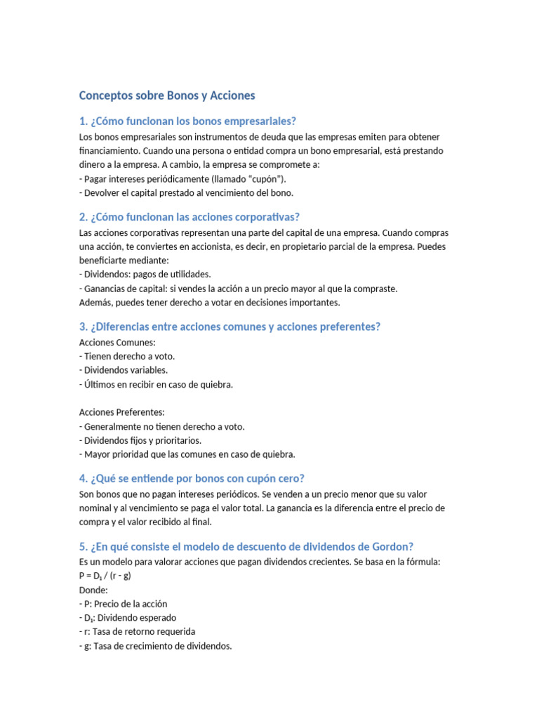 Bonos y Acciones | PDF