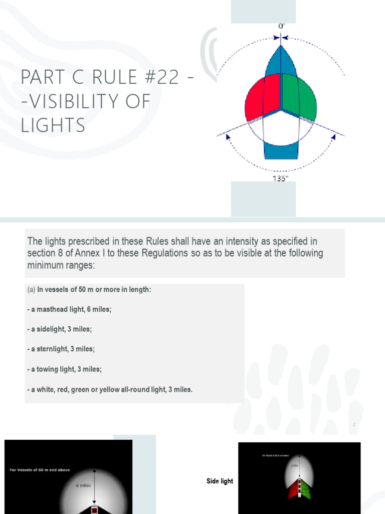 Light Visibility Rules for Vessels | PDF