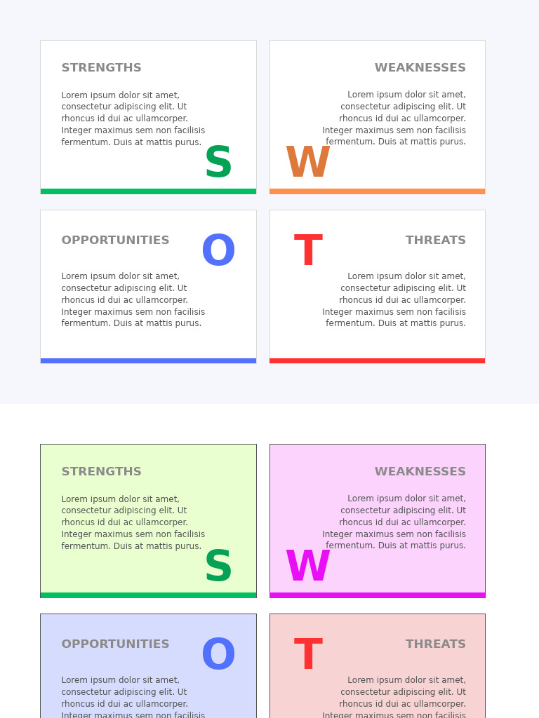 Simple SWOT Analysis Diagram Infographic | PDF
