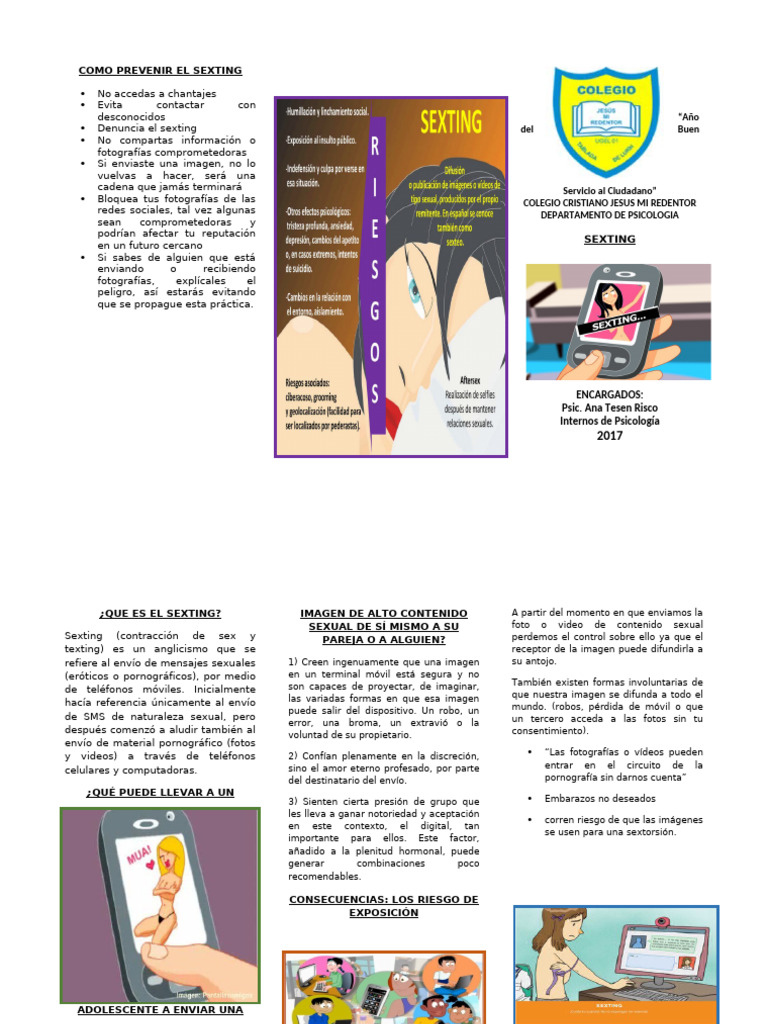 Triptico SEXTING | PDF | La sexualidad humana