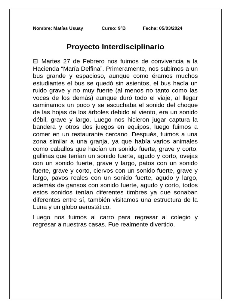 Proyecto Interdisciplinario ECA | PDF