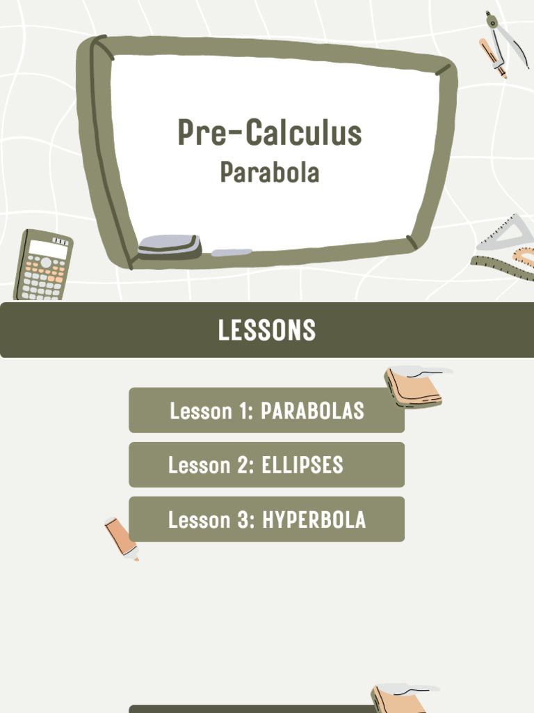 Parabola, Ellipse, and Hyperbola - Pre Calculus Group 3 PDF | PDF | Ellipse | Geometric Shapes