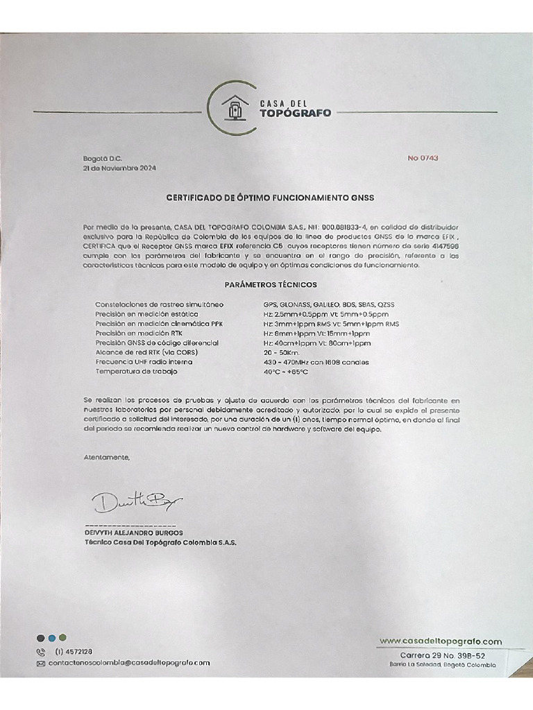 Anexo 1 Certificado de Equipos | PDF