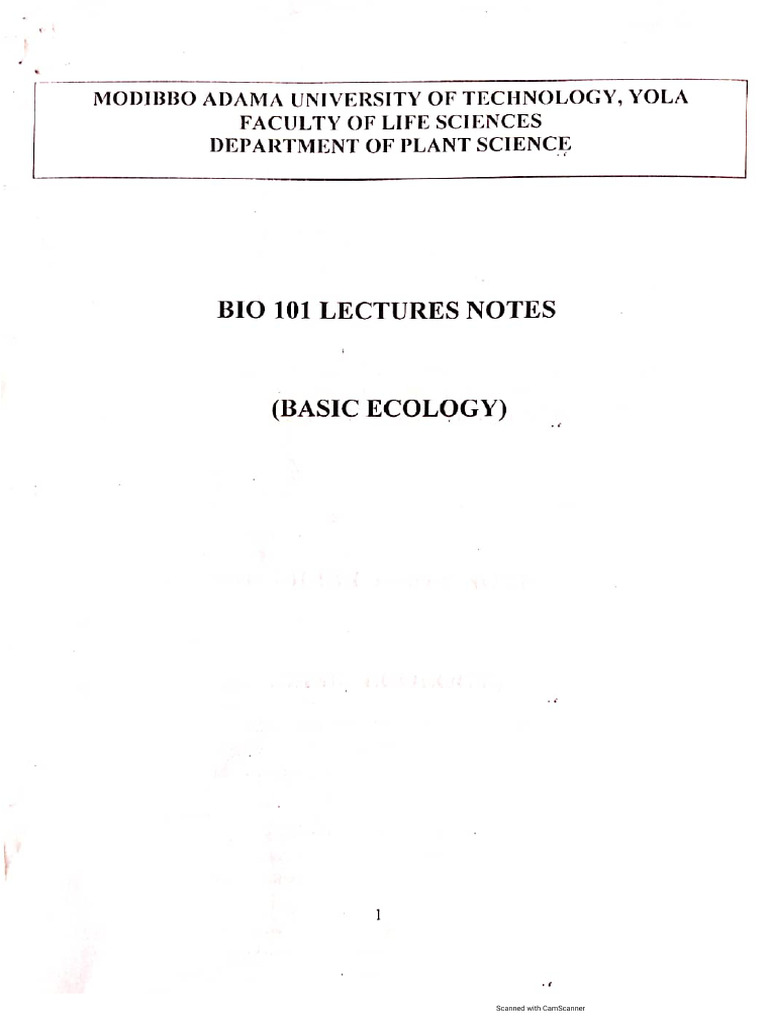 Bio 101 Ecology | PDF