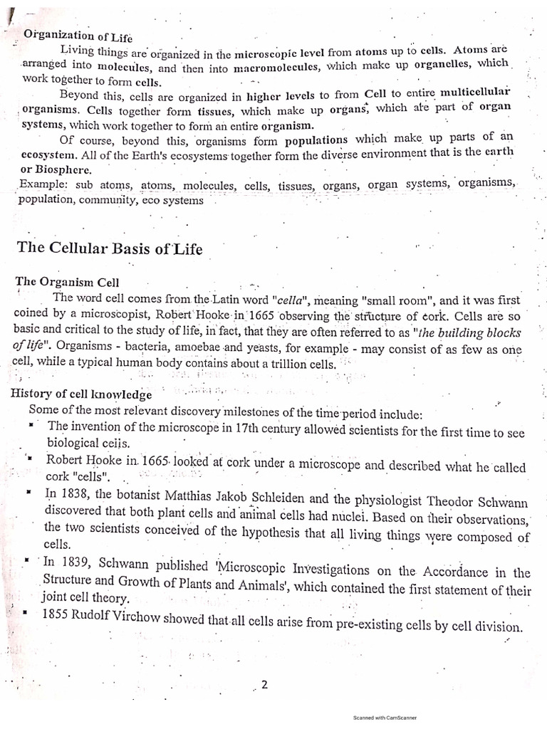 Bio 101 Cell | PDF