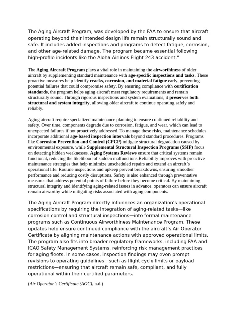 The Aging Aircraft Program - Script | PDF | Reliability Engineering ...