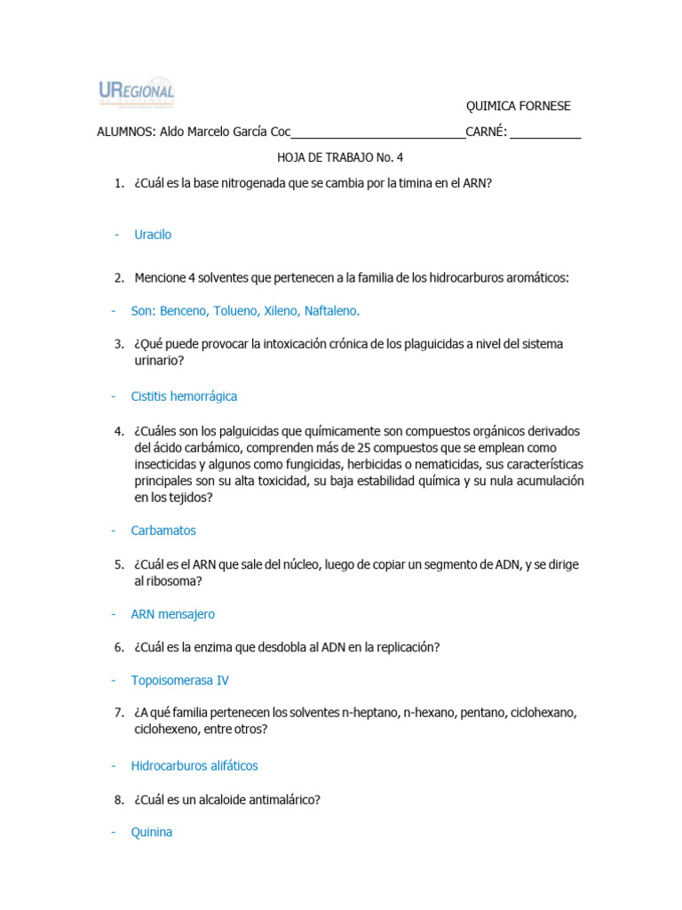 HT4 Repaso General | PDF | Alcaloide | Rna