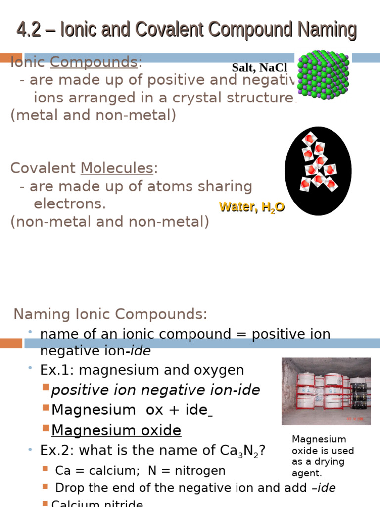 Ionic and Covalent Compound Naming Guide | PDF | Ion | Chemical Compounds