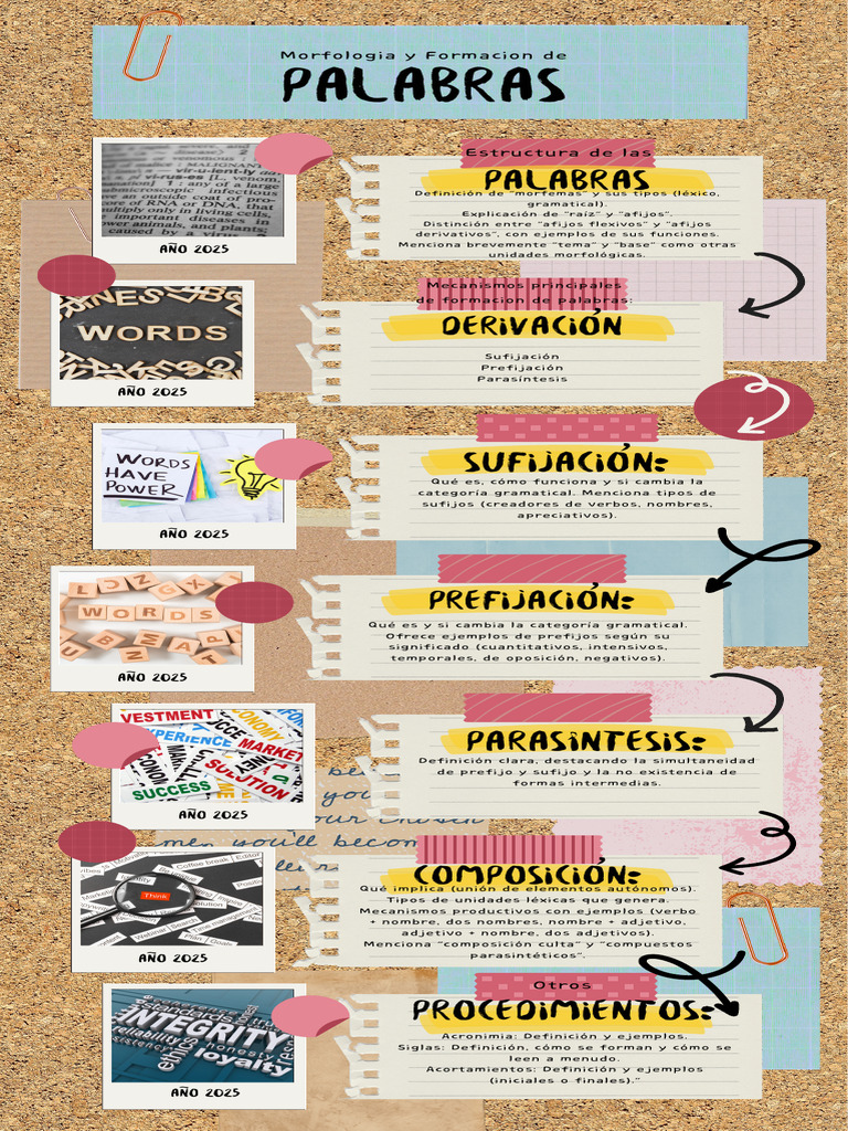 Infografía Morfologia y Formacion de Las Palabraas | PDF | Morfología ...