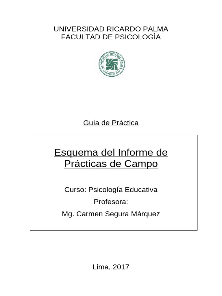 INFORME de Practicas de Campo ESQUEMA | PDF