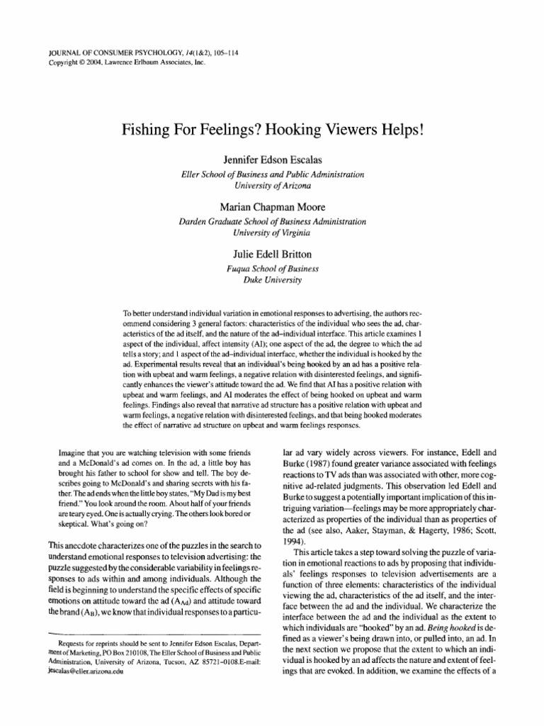 Fishing For Feelings Hooking Viewers Hel | PDF | Emotions | Empathy