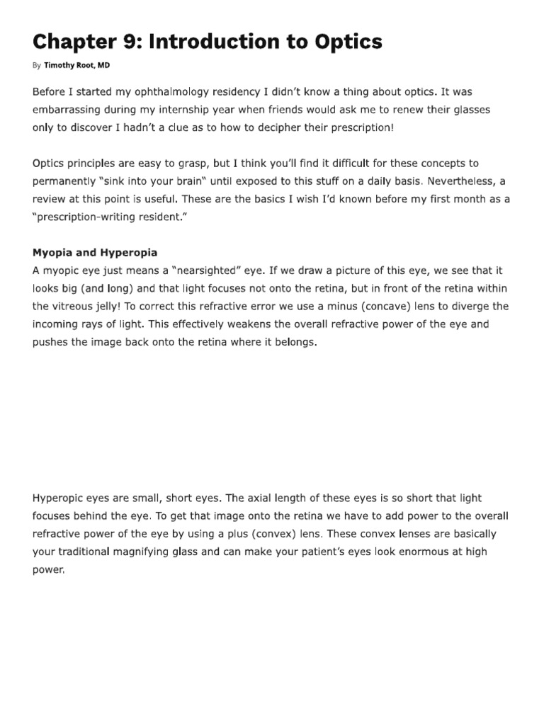 Tim Root CH 9 Optics | PDF