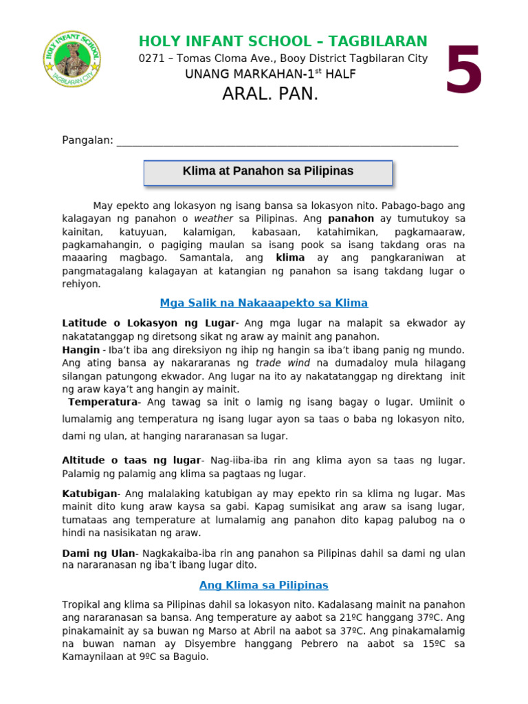 WEEK 2 - Aral Pan 5 | PDF