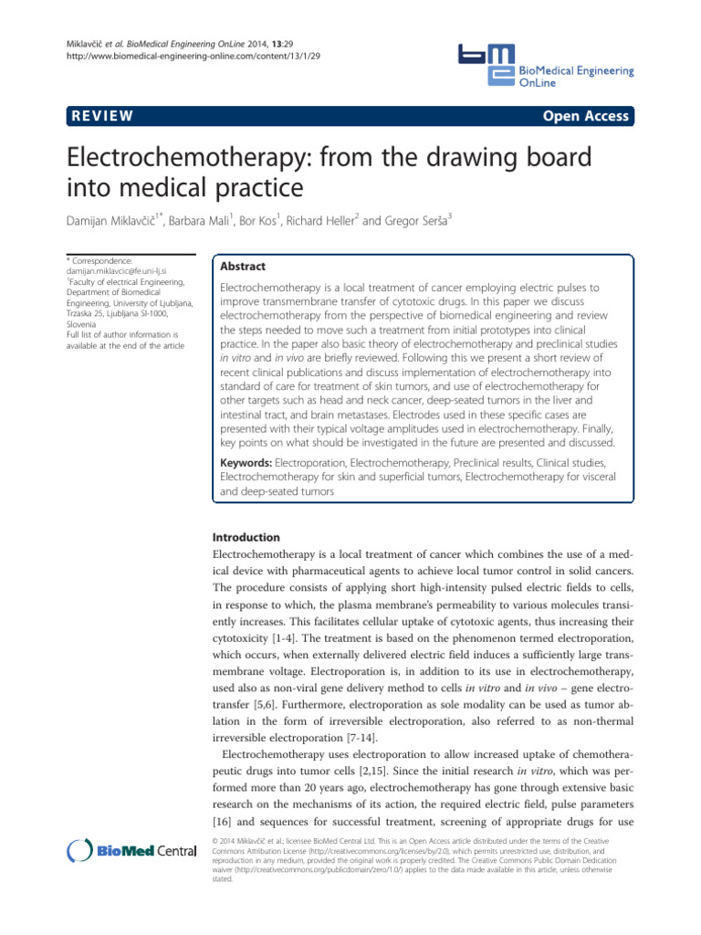 Electrochemotherapy - From The Drawing Board | PDF | Medical Treatments ...