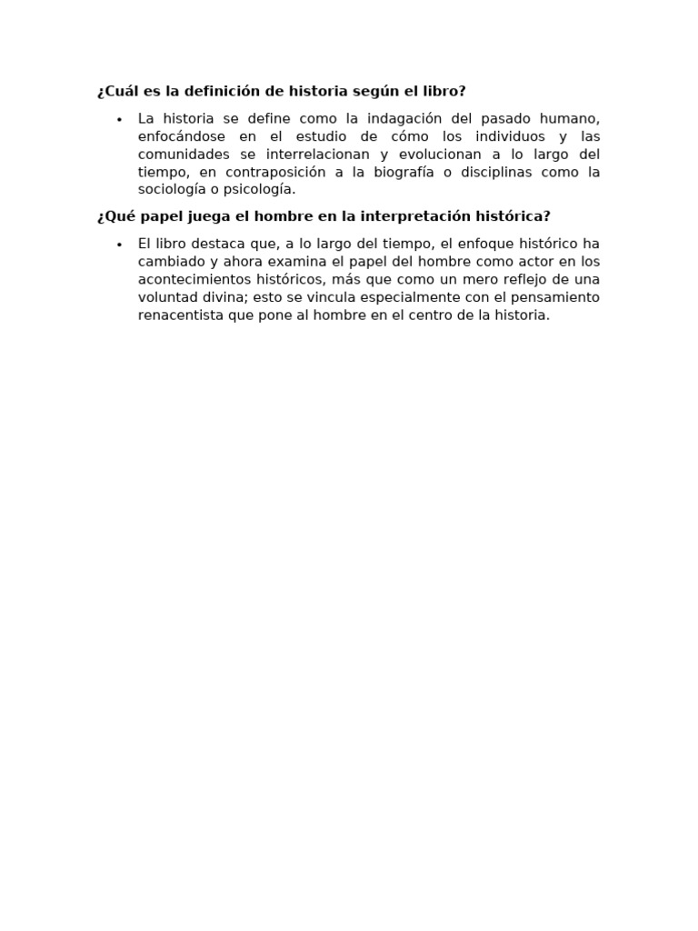 Cuál Es La Definición de Historia Según El Libro | PDF