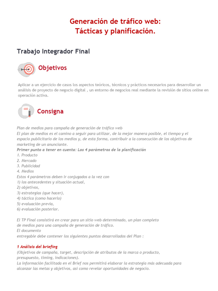 Consigna TP Final Modulo 4 Trafico | PDF | Publicidad