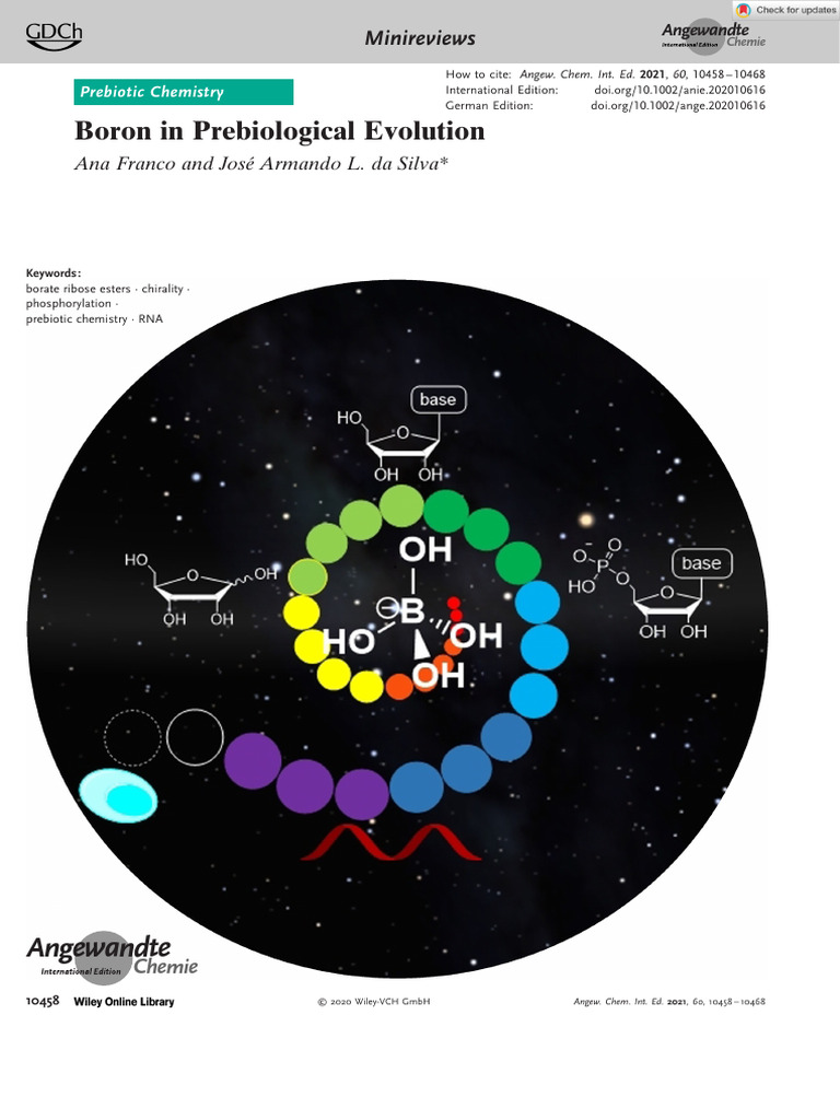 Boron’s Role in Prebiotic Chemistry | PDF | Abiogenesis | Boron