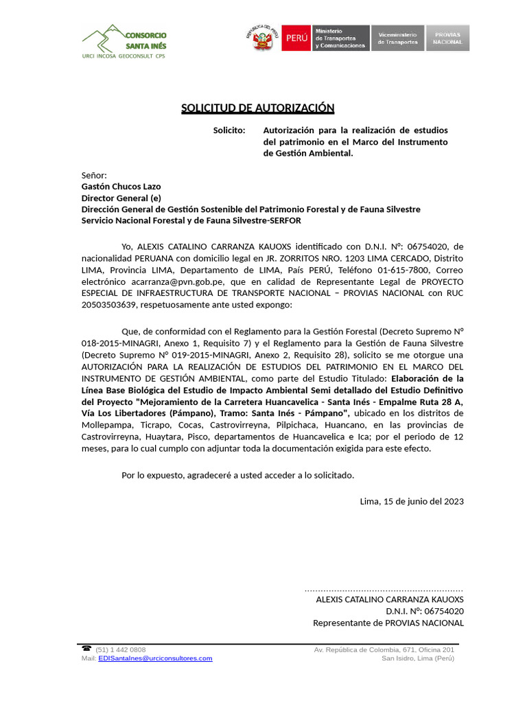 Sol - Serfor - Py Sta Ines | PDF